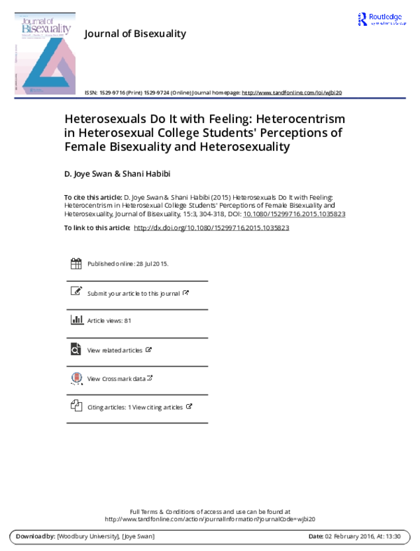 (PDF) Heterocentrism in Defining Bisexuality