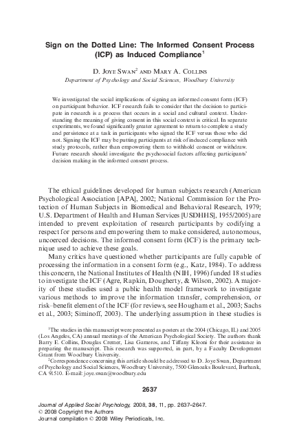 (PDF) Sign on the Dotted Line: The Informed Consent Process (ICP) as ...