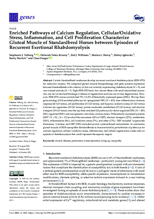 (PDF) Enriched Pathways of Calcium Regulation, Cellular/Oxidative ...