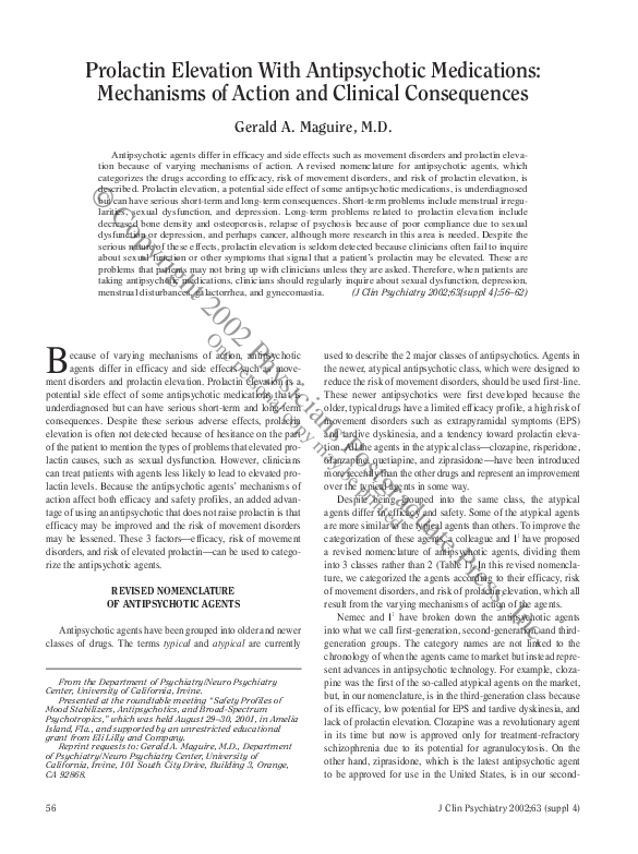 (PDF) Prolactin elevation with antipsychotic medications: mechanisms of ...