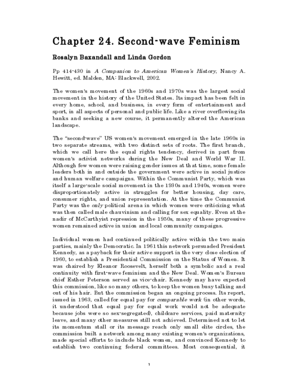 (PDF) Second-wave Feminism