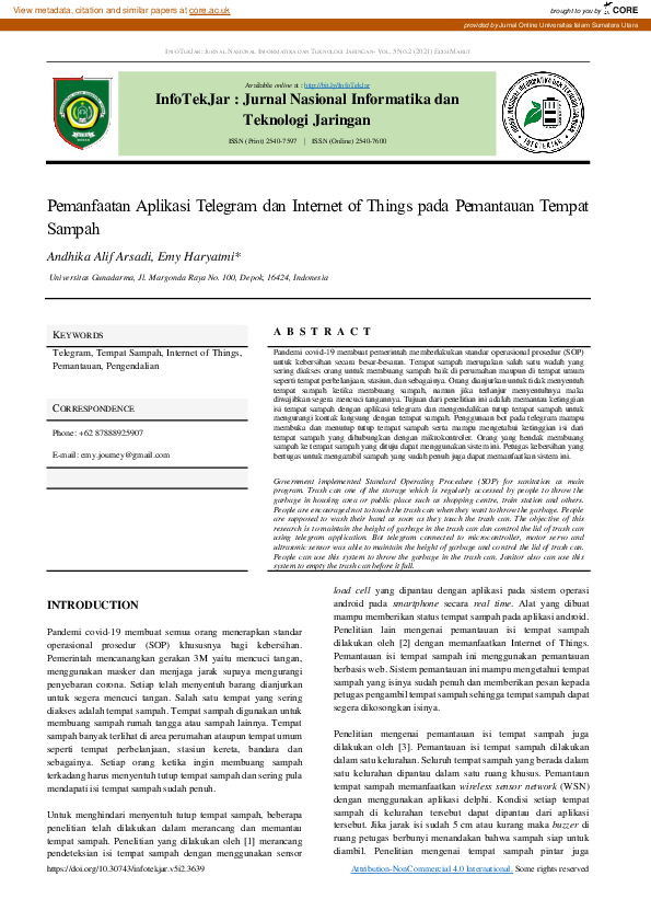 (PDF) Pemanfaatan Aplikasi Telegram dan Internet of Things Pada ...