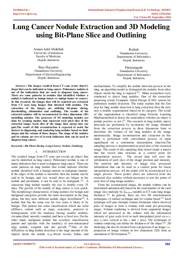 (PDF) Lung Cancer Nodule Extraction and 3D Modeling using Bit-Plane ...