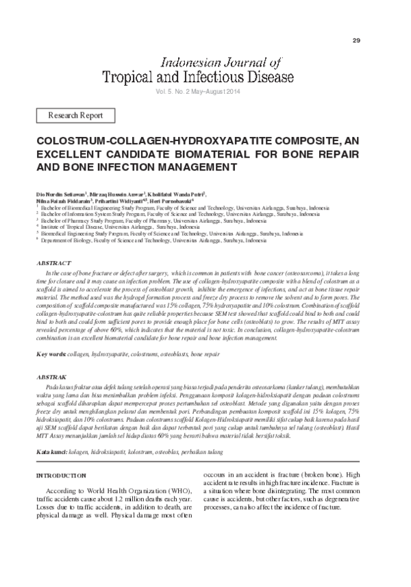 (PDF) Colostrum-Collagen-Hydroxyapatite Composite, an Excellent ...