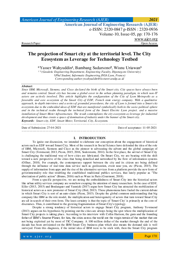 (PDF) The projection of Smart city at the territorial level. The City ...