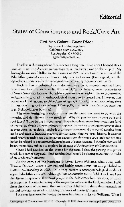 (PDF) States of Consciousness and Rock/Cave Art