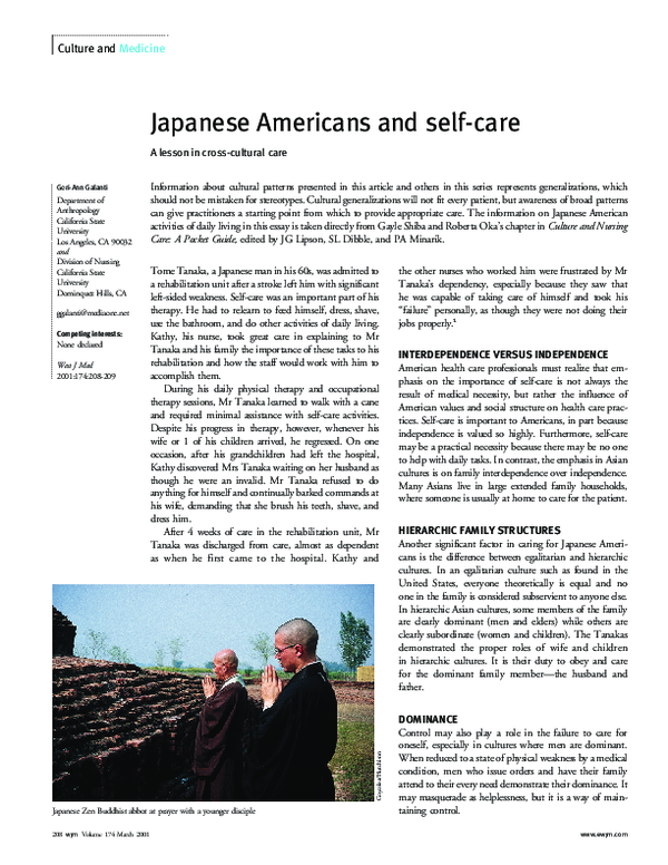 (PDF) Japanese Americans and self-care