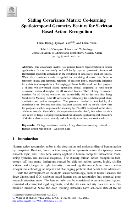 Pdf Sliding Covariance Matrix Co Learning Spatiotemporal Geometry Feature For Skeleton Based