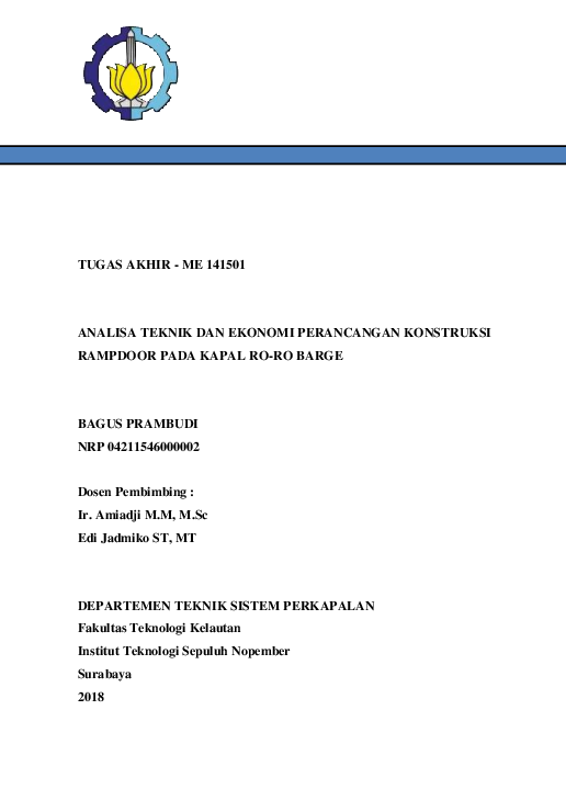 (PDF) Analisa Teknik Dan Ekonomi Perancangan Konstruksi Rampdoor Pada ...