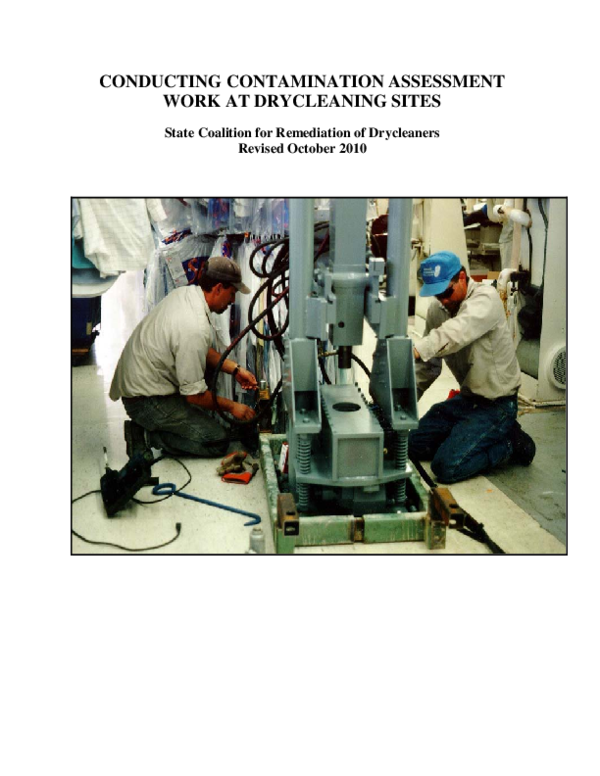 (PDF) Conducting Contamination Assessment Work at Drycleaning Sites