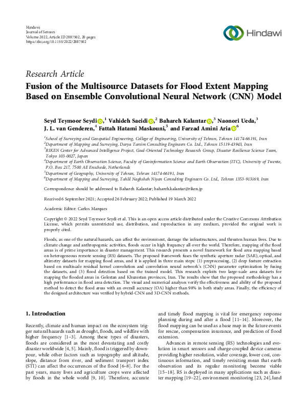 Pdf Fusion Of The Multisource Datasets For Flood Extent Mapping Based