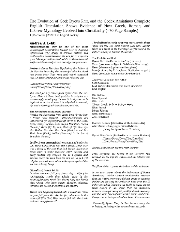 (PDF) Dyeus Phtr: The Sky (Heavenly) Father