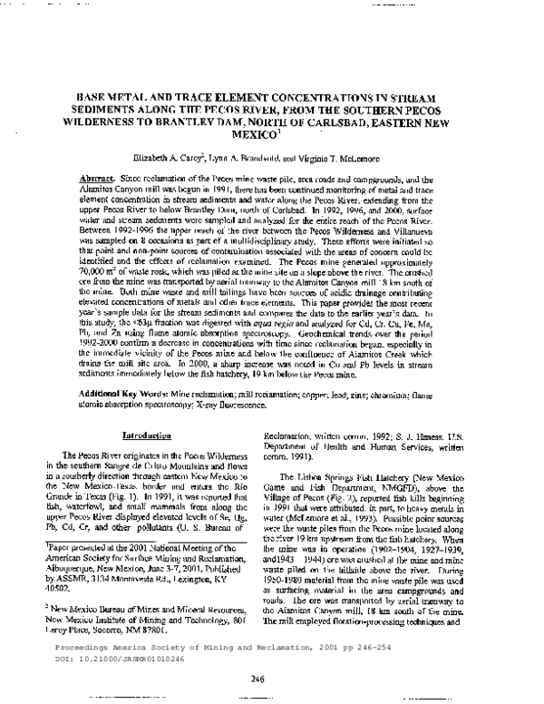 (PDF) Base Metal and Trace Element Concentrations in Stream Sediments ...