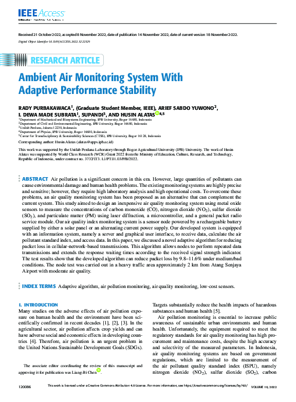 (PDF) Ambient Air Monitoring System With Adaptive Performance Stability