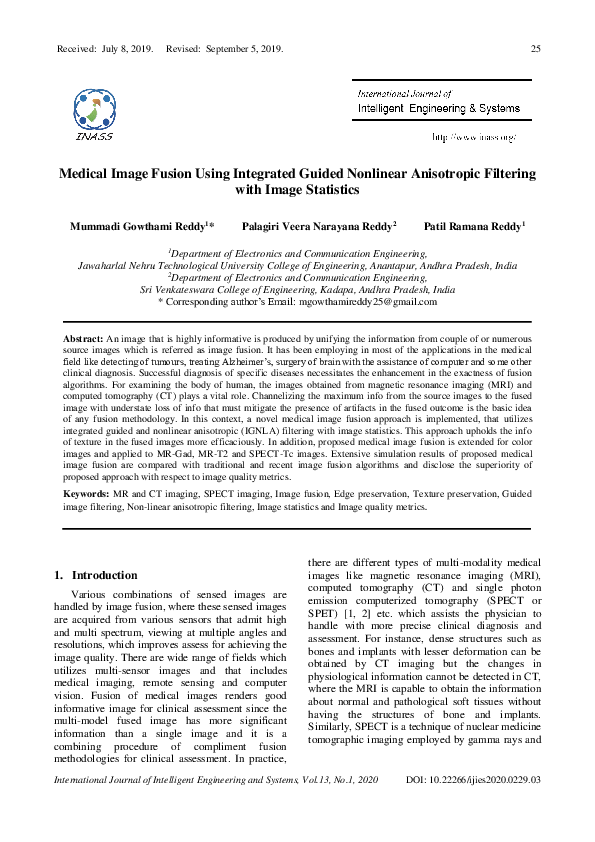 (PDF) Medical Image Fusion via IGNLA Filtering