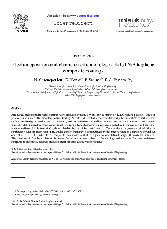 Pdf Electrodeposition And Characterization Of Electroplated Ni