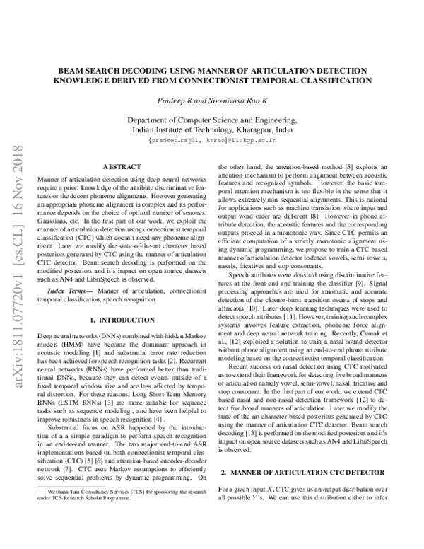 (PDF) Beam Search Decoding using Manner of Articulation Detection Knowledge Derived from ...
