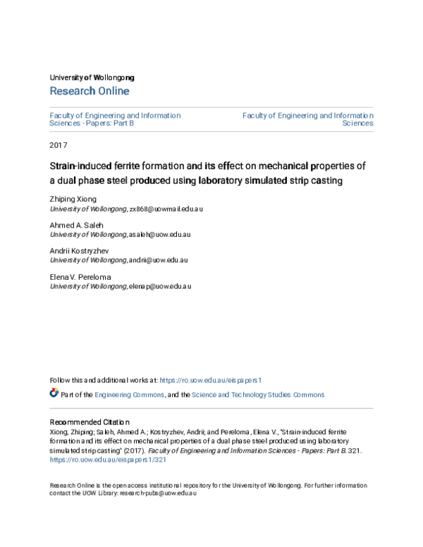 (PDF) Strain-induced ferrite formation and its effect on mechanical properties of a dual phase ...