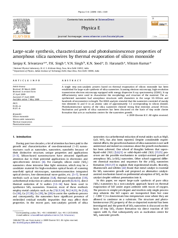 (PDF) Large-scale synthesis, characterization and photoluminescence ... (PDF) Large-scale synthesis, characterization and photoluminescence ...