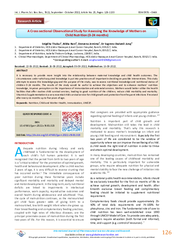 (PDF) A Cross Sectional Observational Study for Assessing the Knowledge ...