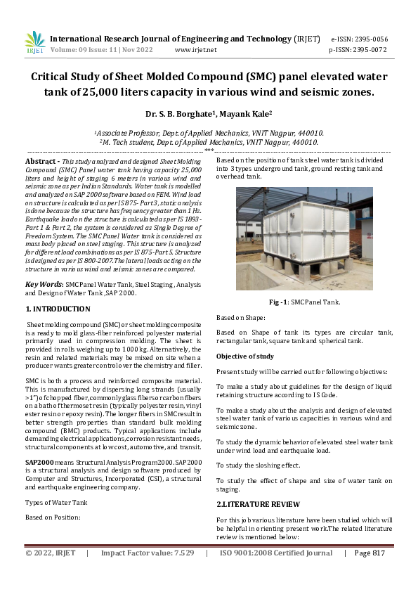 (PDF) Critical Study of Sheet Molded Compound (SMC) panel elevated ...