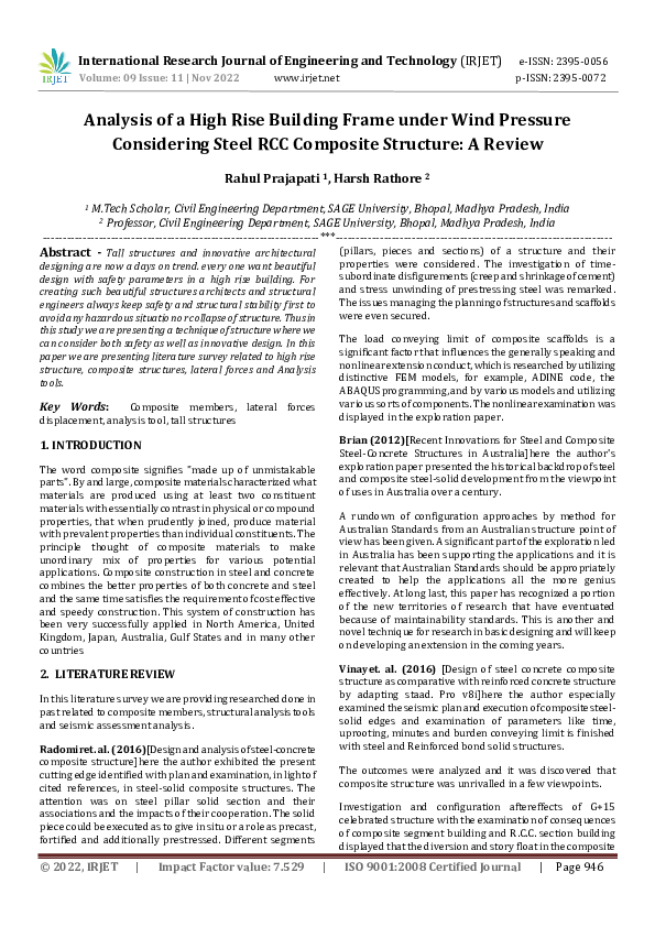 (PDF) Analysis of a High Rise Building Frame under Wind Pressure ...