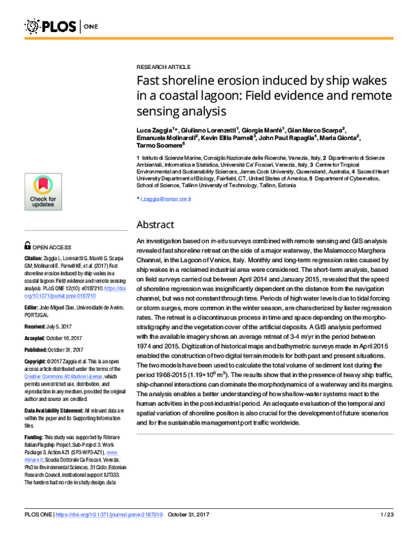 (PDF) Fast shoreline erosion induced by ship wakes in a coastal lagoon ...