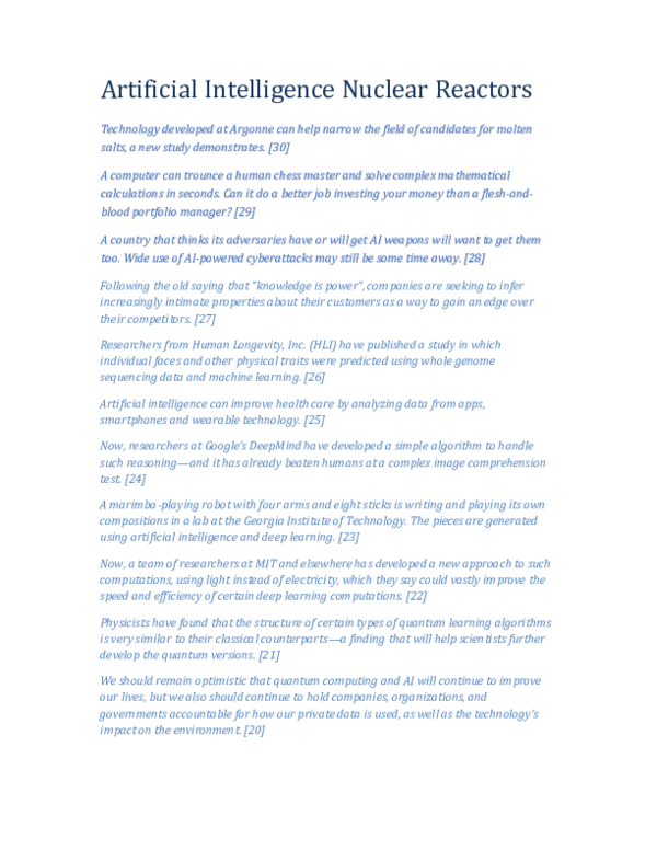 (PDF) Artificial Intelligence Nuclear Reactors