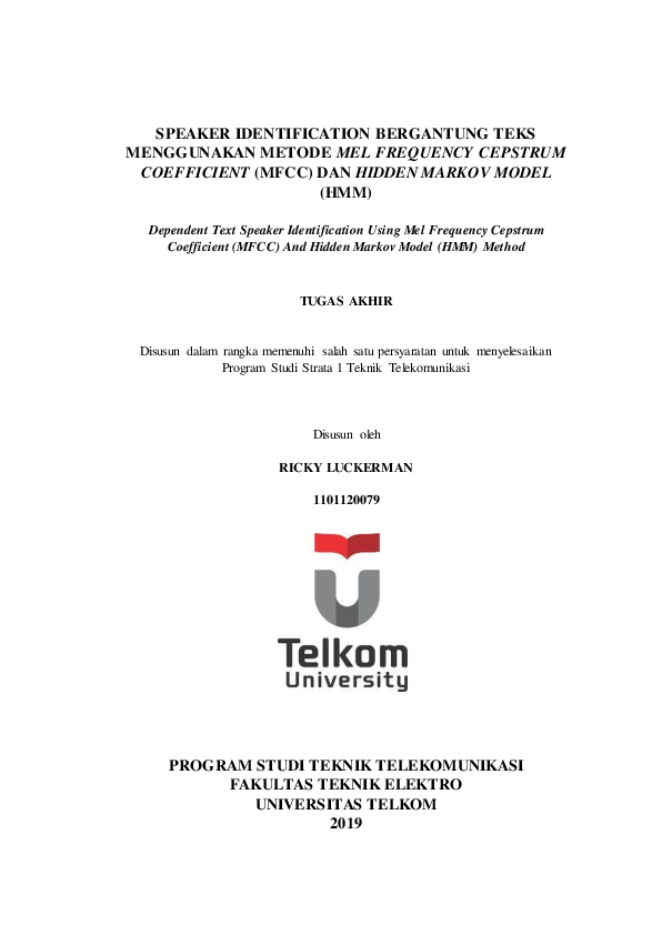 (PDF) Speaker Identification Bergantung Teks Menggunakan Metode Mel ...