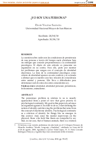 (PDF) Yo soy una persona