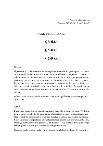 (PDF) Qualia