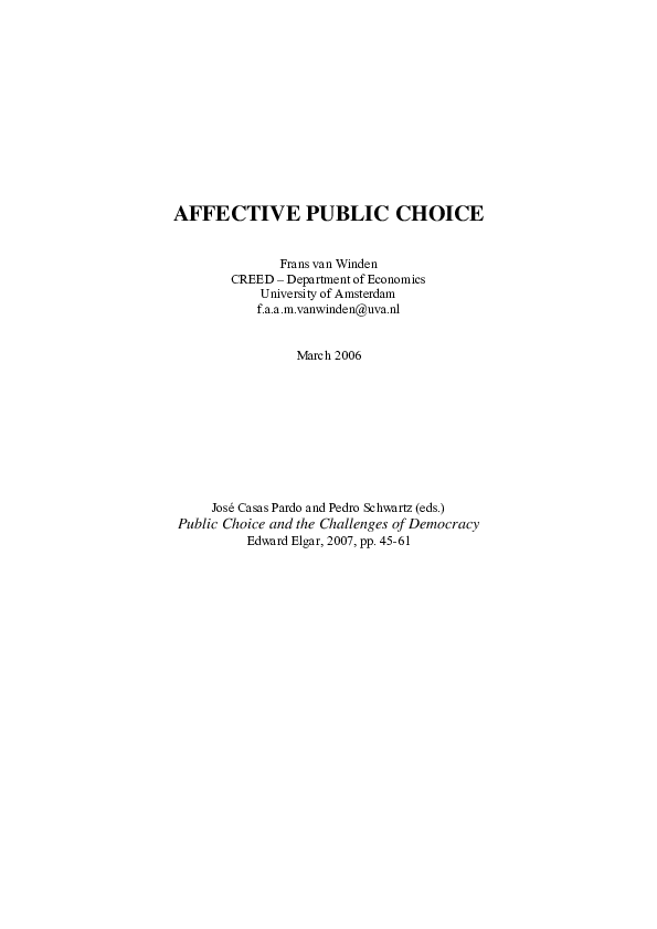 (PDF) Affective Public Choice