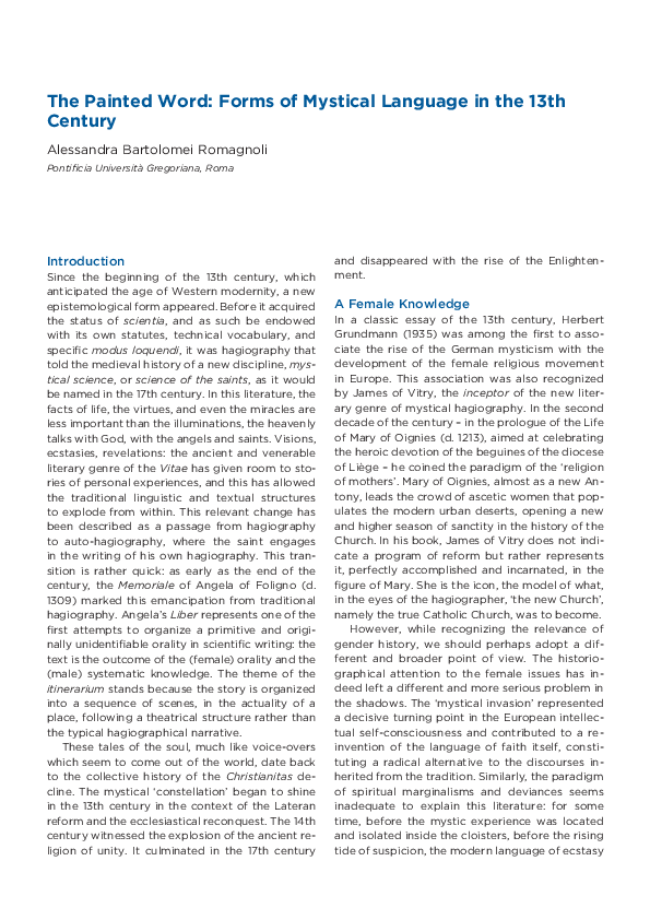 (PDF) The Painted Word: Forms of Mystical Language in the 13th Century ...