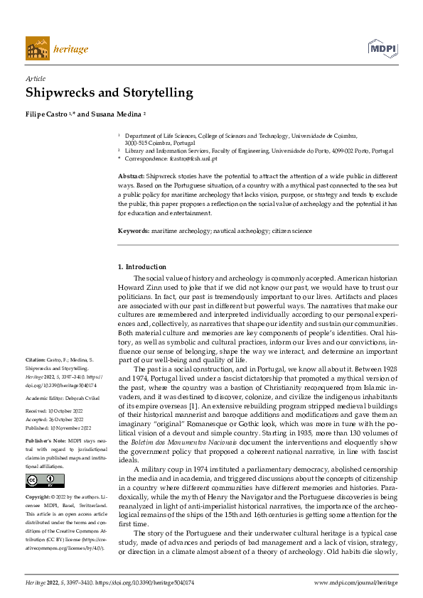 (PDF) Shipwrecks and Storytelling