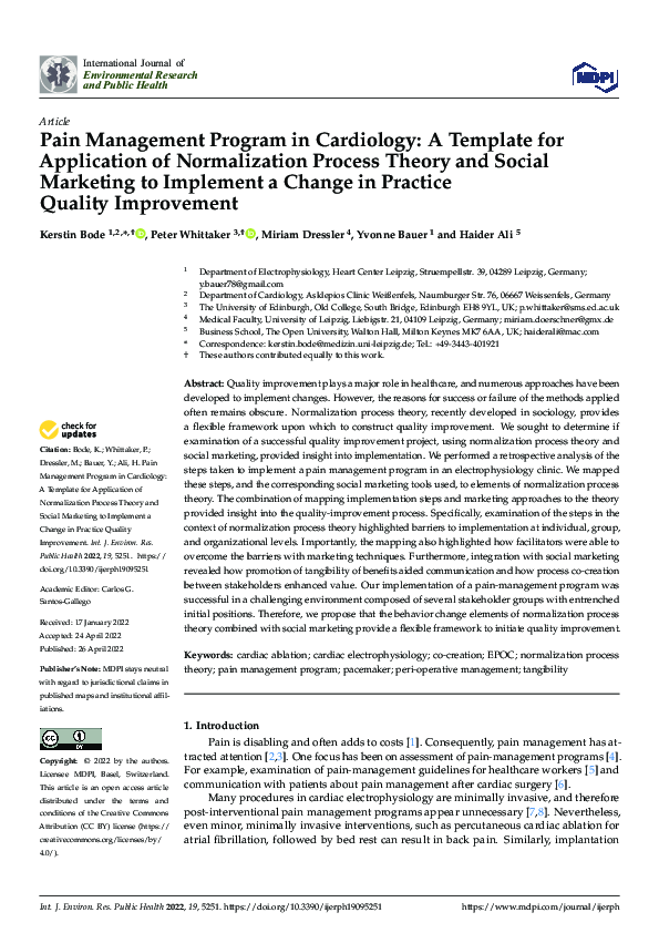 (PDF) Pain Management Program in Cardiology: A Template for Application ...