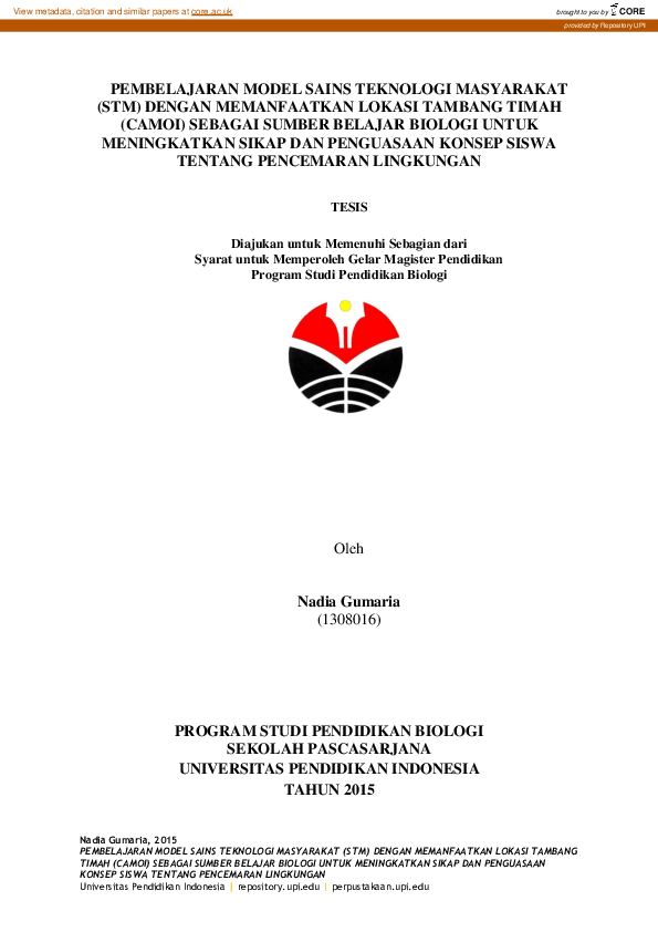 (PDF) Pembelajaran Model Sains Teknologi Masyarakat (STM) Dengan ...