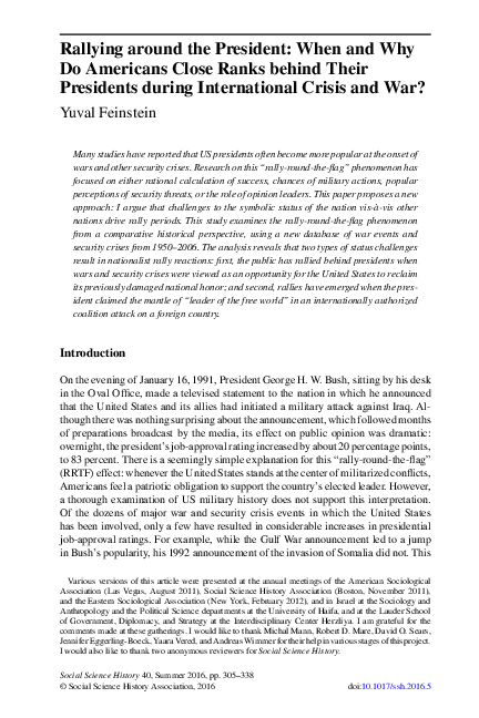 (PDF) Rallying around the President: When and Why Do Americans Close ...