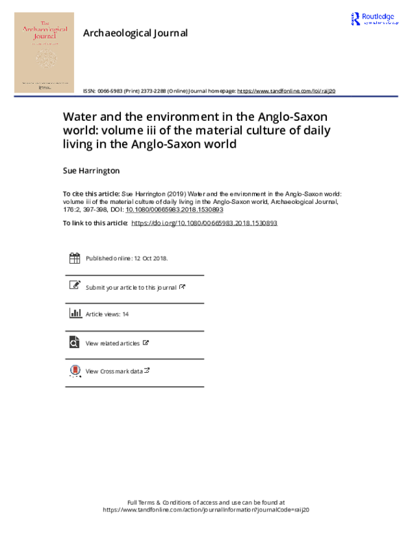 (PDF) Water and the environment in the Anglo-Saxon world: volume iii of ...