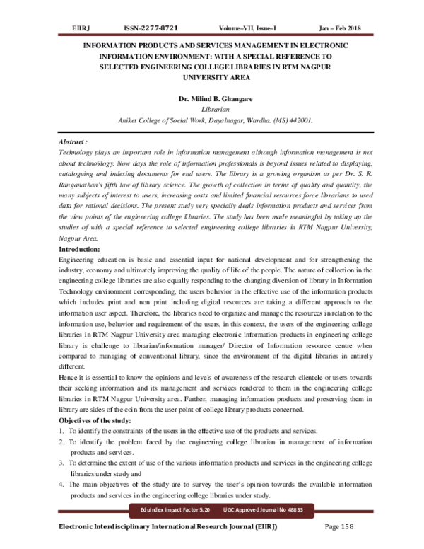 (PDF) Information Products and Services Management in Electronic ...