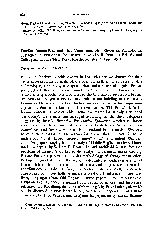 (PDF) Rhetorica, Phonologica, Syntactica, a Festschrift for Robert P ...