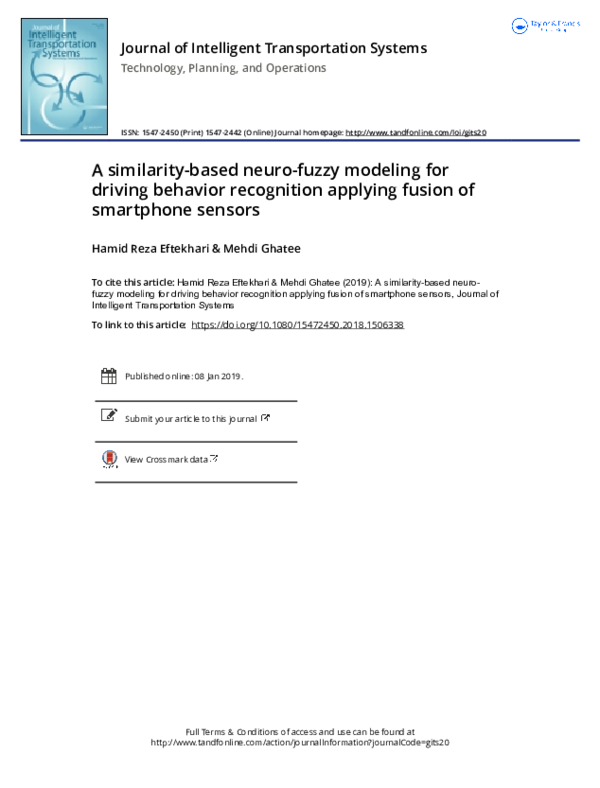 (PDF) A similarity-based neuro-fuzzy modeling for driving behavior recognition applying fusion ...