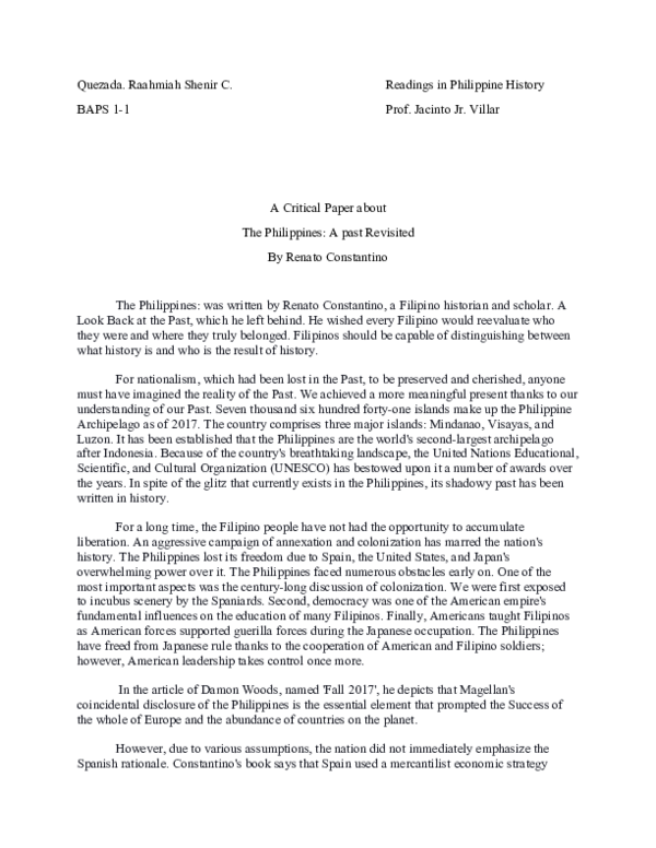 (DOC) The Philippines: A past Revisited