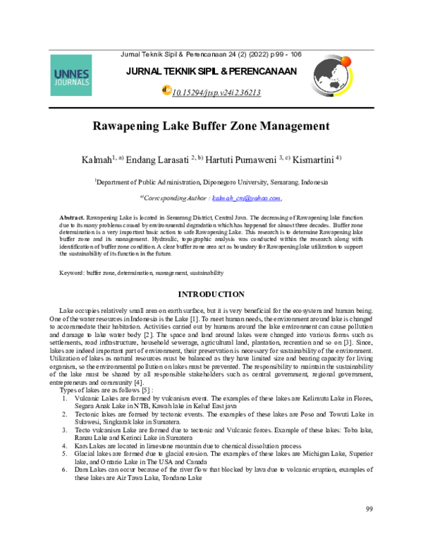 (PDF) Rawapening Lake Buffer Zone Management