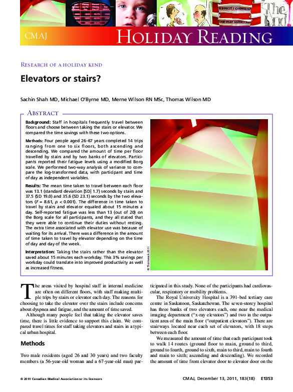 (PDF) Elevators or stairs?