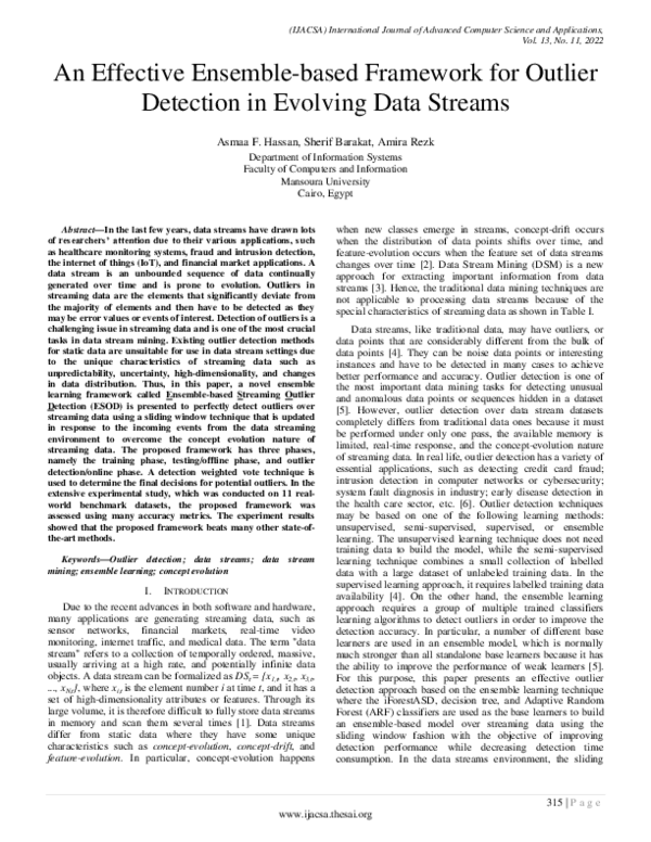 (PDF) An Effective Ensemble-based Framework for Outlier Detection in Evolving Data Streams