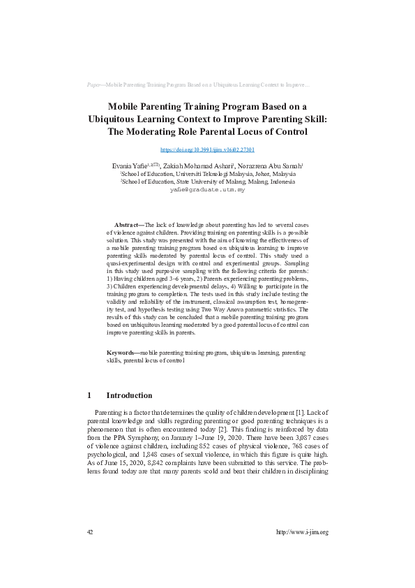 (PDF) Mobile Parenting Training Program Based on a Ubiquitous Learning ...