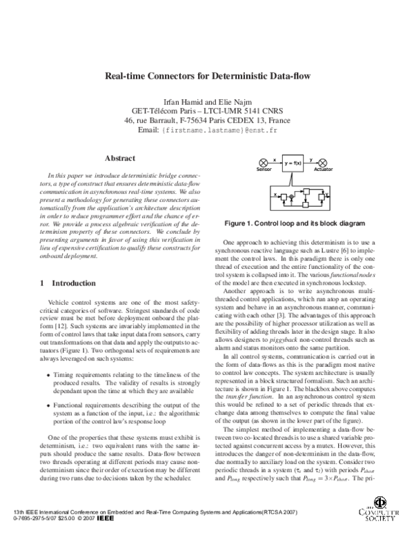 (PDF) Real-time Connectors for Deterministic Data-flow