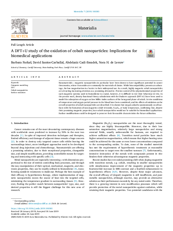 (PDF) Applications of cobalt ferrite nanoparticles in biomedical ...