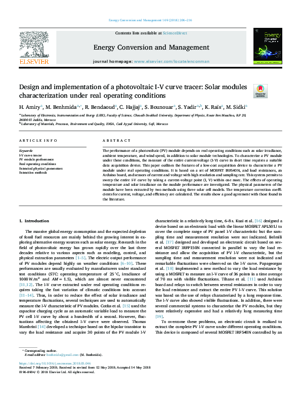 (PDF) Design and implementation of a photovoltaic I-V curve tracer ...