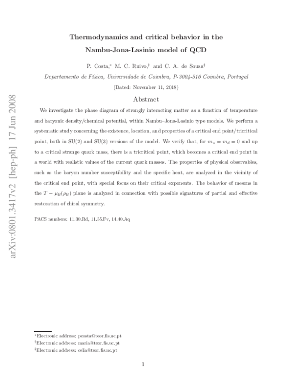 (PDF) Thermodynamics and critical behavior in the Nambu–Jona-Lasinio ...